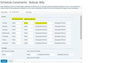 Shift Strategy Versus Employee Schedule Constraint