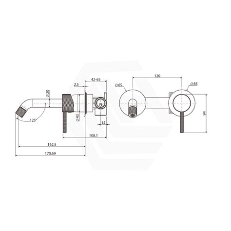 Fienza Axle Matt Black Wall Mixer Dress Kit 160mm Myhomeware