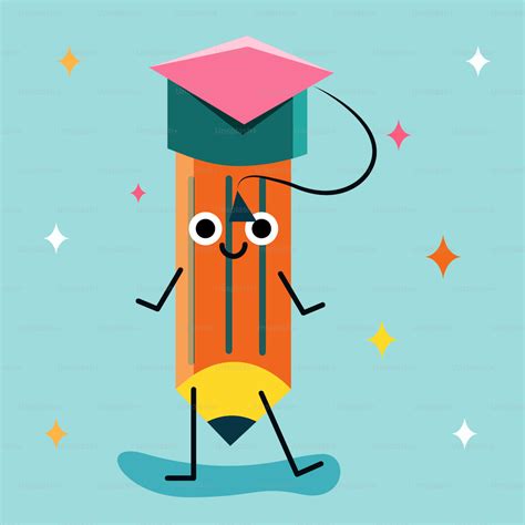 머리에 졸업 모자가 달린 만화 연필 사진 Unsplash의 공부 이미지