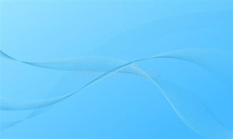 Blue Light Smooth Lines Wave Curves With Gradient Abstract Background