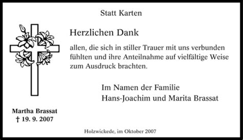 Traueranzeigen Von Martha Brassat Trauer In Nrwde