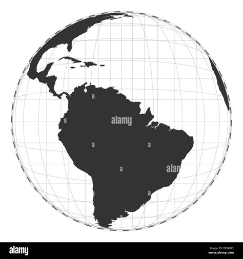 Vector World Map Satellite Tilted Perspective Projection Plain