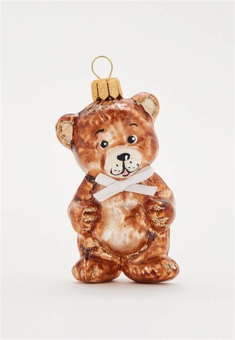 Игрушка елочная Vitus Мишка малыш вратарь Елочная игрушка ручной работы выполнена из стекла