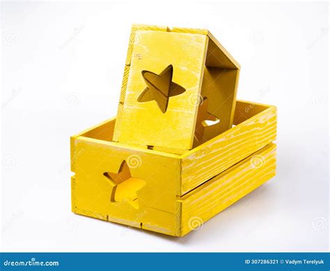 Color Decorative Wooden Crates Isolated On White Stock Image Image Of Wooden White 307286321