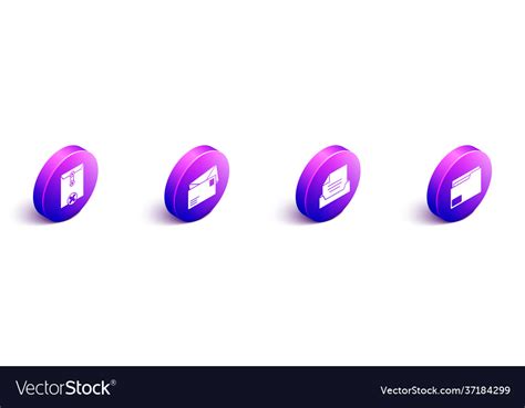 Set Isometric Delete Envelope Envelope Drawer Vector Image