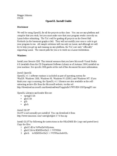 Opengl Install Guide Pdf Xcode Directory Computing