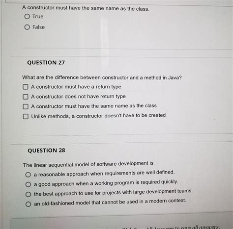 Solved A Constructor Must Have The Same Name As The Class O Chegg