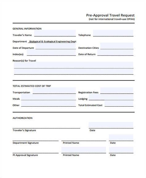Travel Approval Request Form Template At Templatecom Templates Words Professional Templates