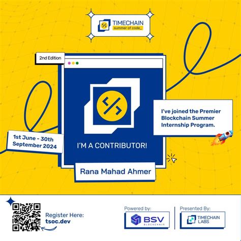 Rana Mahad Ahmer On Linkedin Blockchain Bsv Timechainsummerofcode