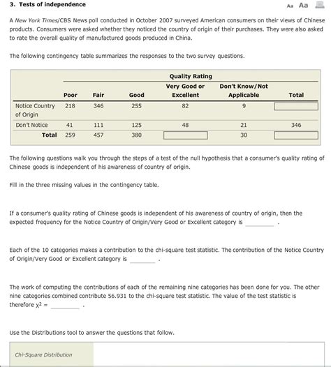 Solved Test Of Independence