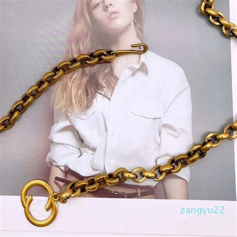 Exquisite Solid Metal Waist Chain Vintage Gold Ladies Belt With Unique