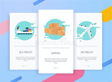 Onboarding Screens User Interface Kit For Mobile App Templates Concept Of Logistics And Delivery