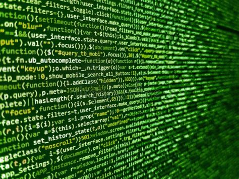 Closeup Of Java Script And Html Code Database Bits Access Stream Visualisation Programmer