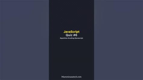 Quiz Time 6 Javascript Quiz Quiztime Coding Youtube