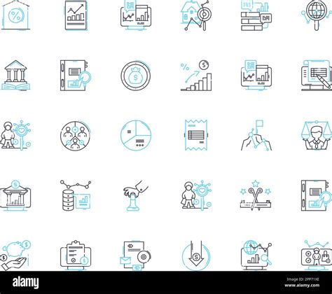 Corporate Audit Linear Icons Set Compliance Risk Analysis