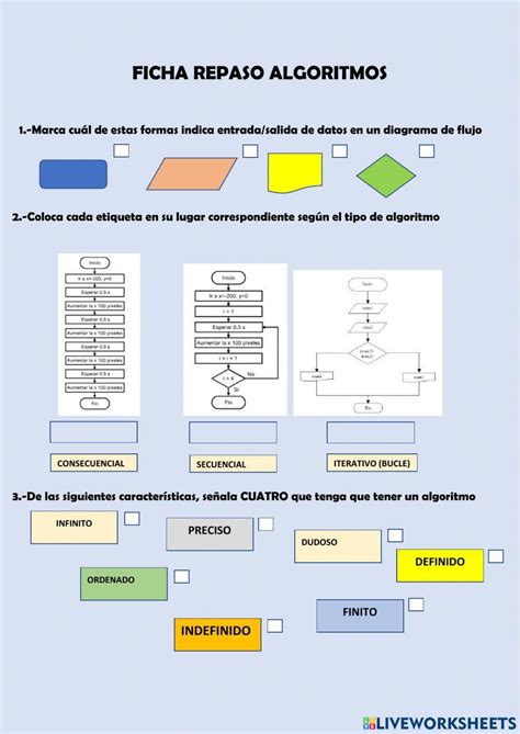 Algoritmos Free Interactive Worksheets 2158541