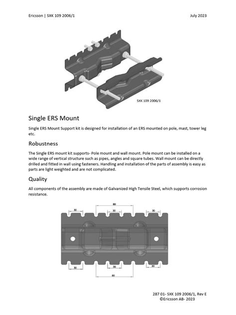 Single Ers Mount Specification Sheet Pdf