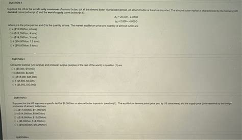 Solved Question 1demand Curve Subscript O ﻿and The World