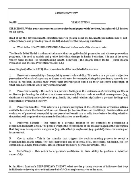 Pst Assignment 2 Pdf Psychology Health Sciences