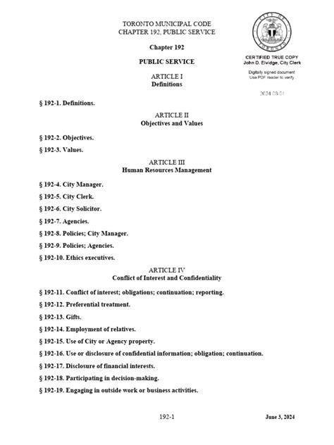 Toronto Public Service Code Pdf Employment Conflict Of Interest
