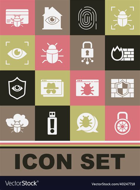 Set Safe Combination Lock Shield With Brick Wall Vector Image