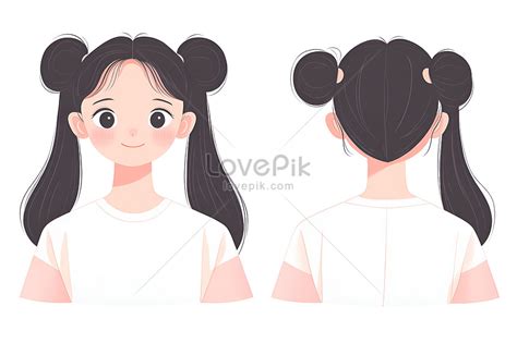 여자아이를 위한 귀여운 헤어 디자인 일러스트 무료 다운로드 Lovepik