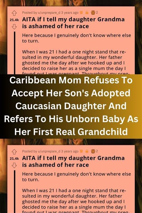 Caribbean Mom Refuses To Accept Her Son S Adopted Caucasian Daughter