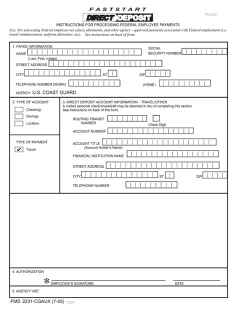 Faststart Direct Deposit 2005 2025 Form Fill Out And Sign Printable