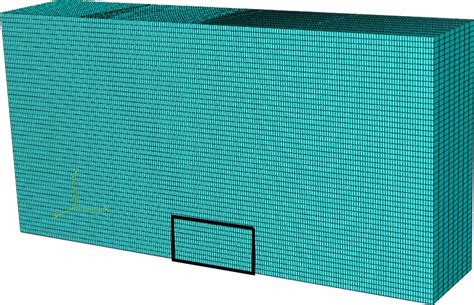 Mesh Of The 3d Simulation Model Of The Senb Test Dimensions Of The Download Scientific Diagram