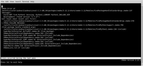 Cmake Error Could Not Find Python2 Missing Python2library Python2includedir Development