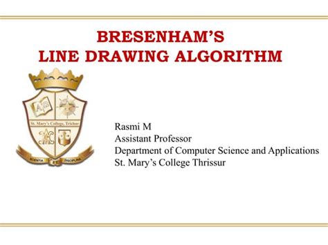 Bresenhams Line Drawing Algorithm Pptx