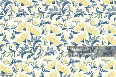 연꽃 패턴 완벽 한 민족 Ikat 자수 디자인 다 마스크 천 스타일 배경 테두리 모티브 손으로 그린 벡터 일러스트 레이 션 갈색에 대한 스톡 벡터 아트 및 기타 이미지