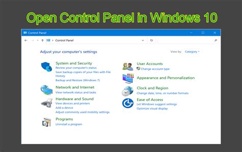 Ways To Open Control Panel In Windows WebNots