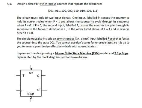 Solved Design A Three Bit Synchronous Counter That Repeats Chegg
