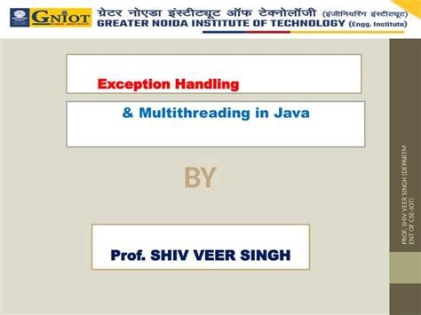 Exception Handling And Multithreading In Java Unit 2pptx
