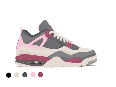 Custom Pink And Grey Cherry Blossom Dragon Themed Jordan 4 Etsy