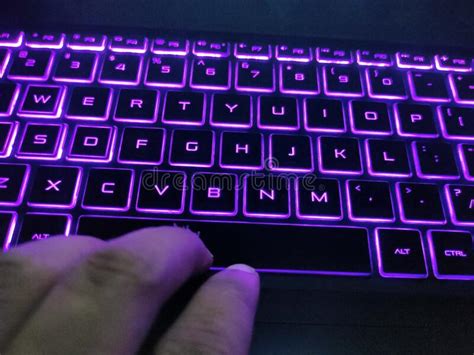 Glowing Laptop Keyboard Person Working Stock Image Image Of Person Glowing