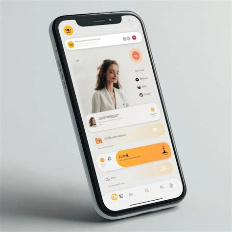 Smartphone App Interface With User Profile And Notifications Premium