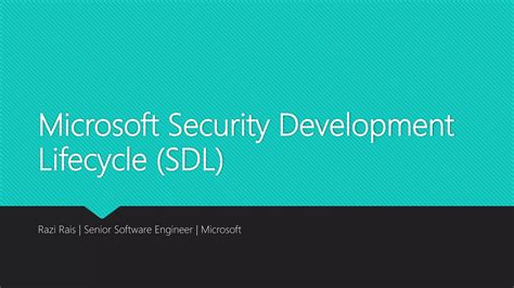Microsoft Security Development Lifecycle Pptx