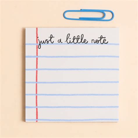 Just A Little Note Memo Pad Stationery Etsy
