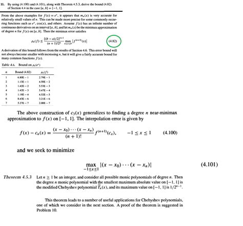 Numerical Analysis A Near Minimax Approach Derive Chegg