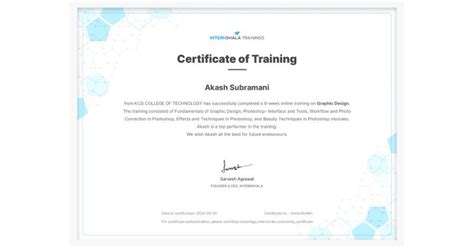 Akash Subramani On Linkedin Successfully Completed The Graphic Design