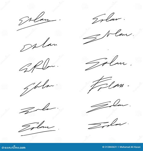 Letter E Signature Ideas For Document Certificates Stock Image Illustration Of Handwriting