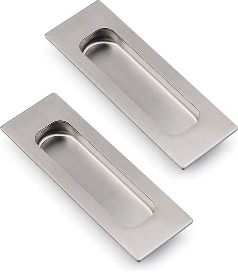 Homotek 2 Pack 120mm Flush Sliding Closet Door Pulls Recessed Finger