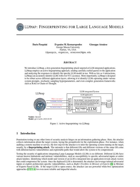 Llmmap Fingerprinting For Large Language Models Pdf Computing
