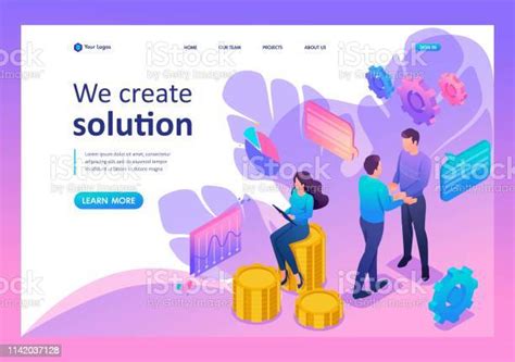 아이소메트릭 밝은 개념 팀워크 솔루션을 만들 수 있습니다 템플릿 랜딩 페이지 개발에 대한 스톡 벡터 아트 및 기타 이미지 개발 금융 남자 Istock