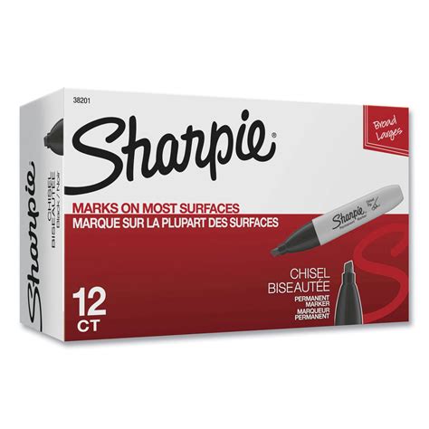 Sharpie Chisel Tip Permanent Marker Medium Chisel Tip Black Dozen Mfr Part 38201