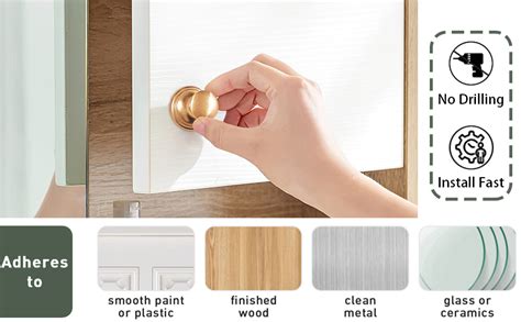 Cchhyyt 4 Pack Self Stick Knobs Brushed Brass Self Adhesive Drawer