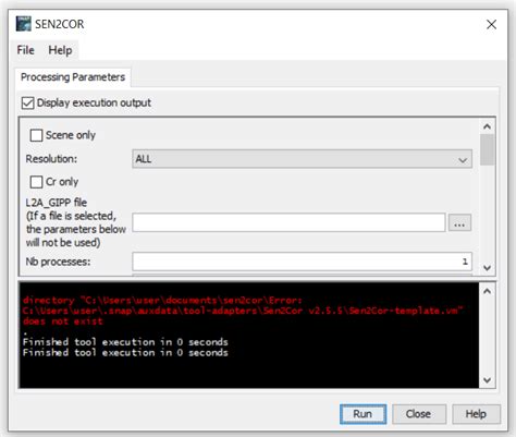 Cannot Read Operator Template Error In Sen2cor Sen2cor Step Forum