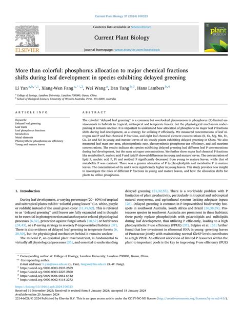 Pdf More Than Colorful Phosphorus Allocation To Major Chemical Fractions Shifts During Leaf